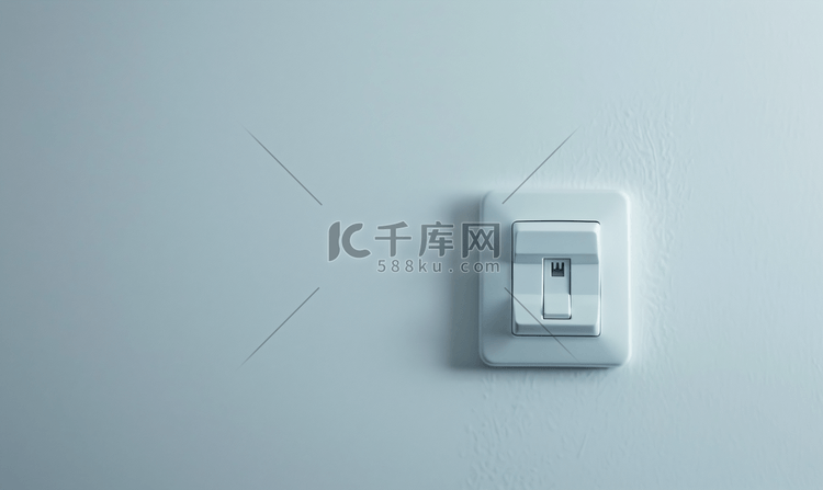 灯开关特写白色塑料机械开关安装在白墙上高清摄影大图-千库网