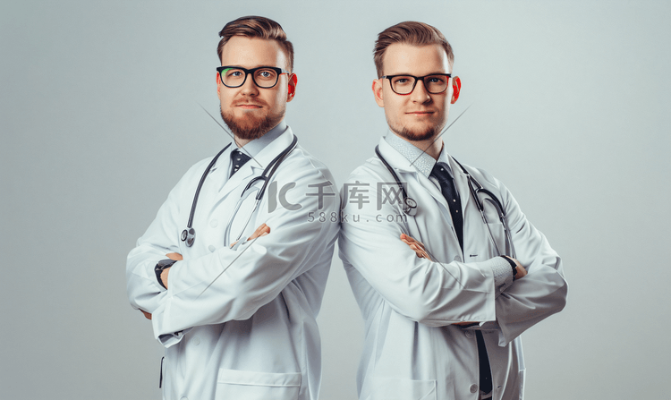 年轻的caucasian医生男人显示高清摄影大图-千库网