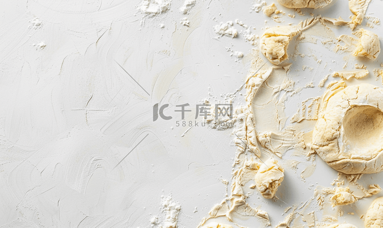 白色背景的生面团顶视图高清摄影大图-千库网