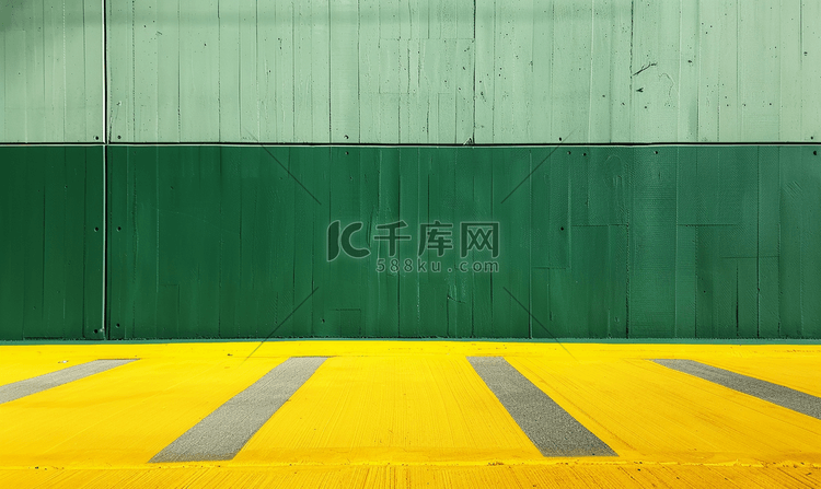 绿色背景彩绘墙上的黄线高清摄影大图-千库网