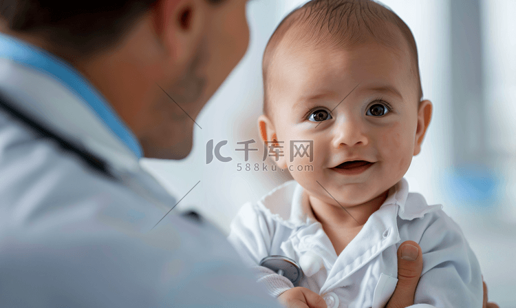 医生检查婴儿高清摄影大图-千库网