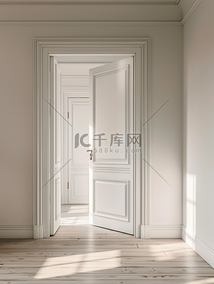 门打开进入房间内部房子高清摄影大图-千库网
