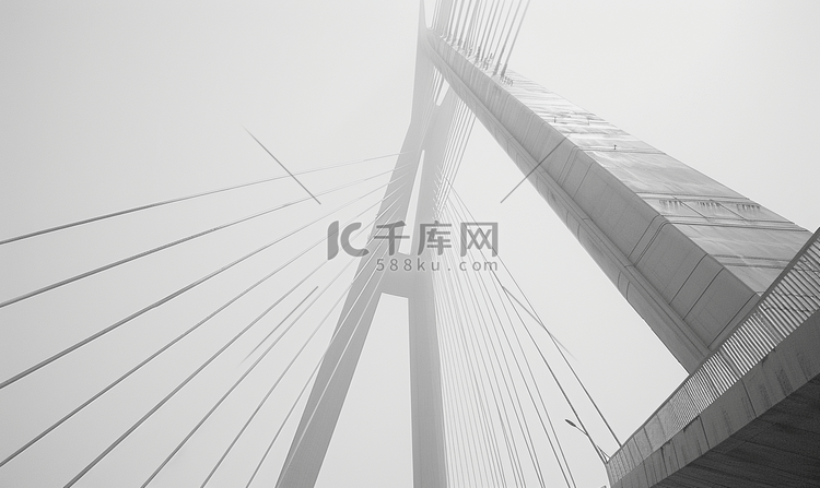 马来西亚普特拉贾亚斜拉桥的特写高清摄影大图-千库网