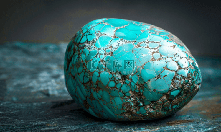 深色背景中抛光的绿松石宝石高清摄影大图-千库网