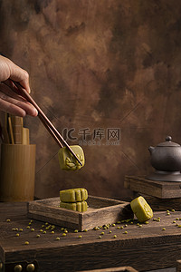 夏天传统美食绿豆糕图片高清摄影大图-千库网