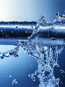 水管破裂管道事故热水从管道中流出高清摄影大图-千库网