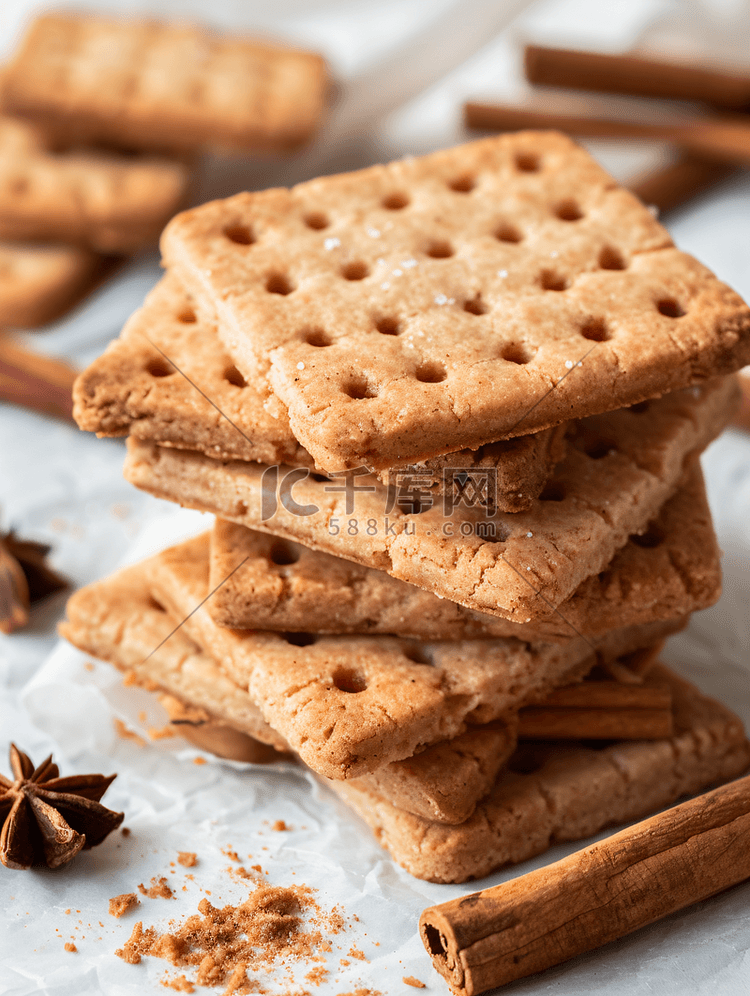 甜甜的大号脆饼肉桂味高清摄影大图-千库网