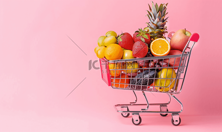 有产品的购物车高清摄影大图-千库网