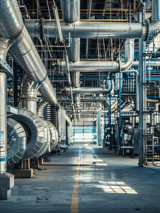 工业区管道和大型空调的水平照片高清摄影大图-千库网