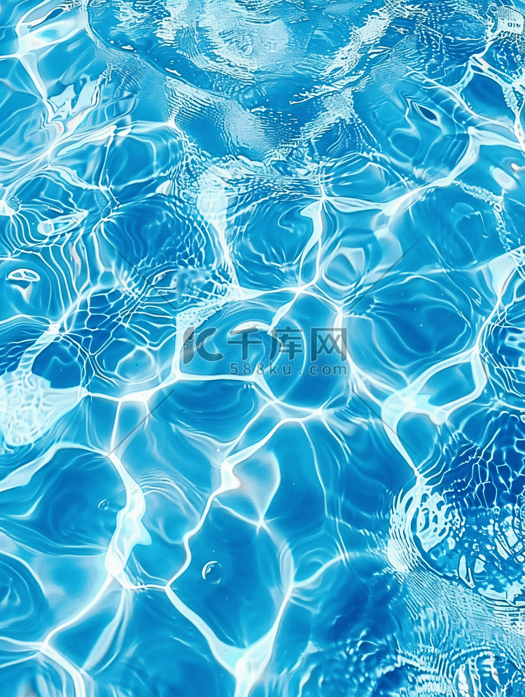 蓝色泳池表面游泳池水背景高清摄影大图-千库网