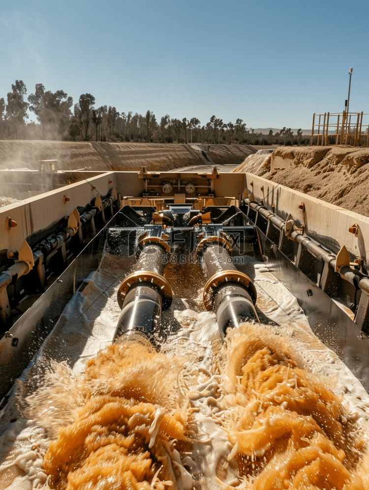 沙地上的佩尔顿水轮机没有水高清摄影大图-千库网