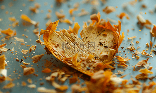铅笔屑中的心形高清摄影大图-千库网