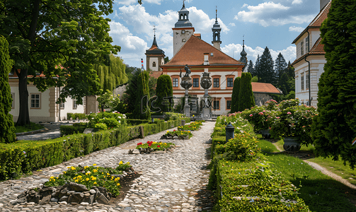 捷克共和国摩拉维亚最古老的城堡昆斯塔城堡高清摄影大图-千库网