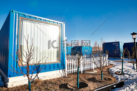 中国河北张家口沽源县库伦淖景区集装箱酒店公寓高清摄影大图-千库网