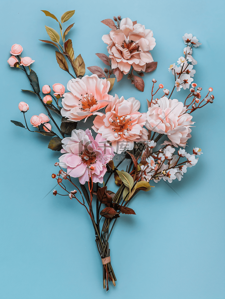 用人造花制作的花艺高清摄影大图-千库网