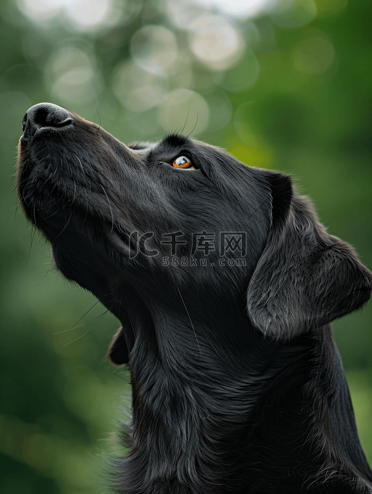 黑狗拉布拉多猎犬枪口鼻子眼睛的特写轮廓高清摄影大图-千库网