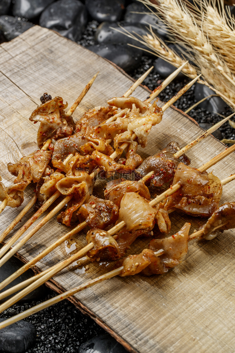 锦州烧烤炭烤月牙骨羊脆骨高清摄影大图-千库网