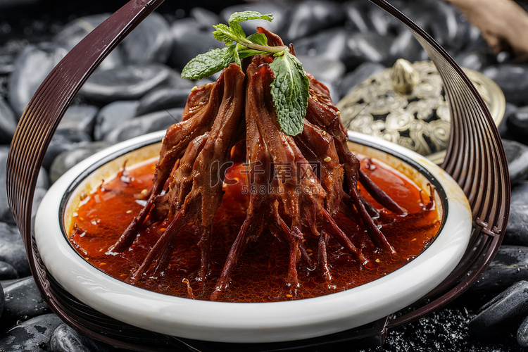 秘制红油鸭舌高清摄影大图-千库网