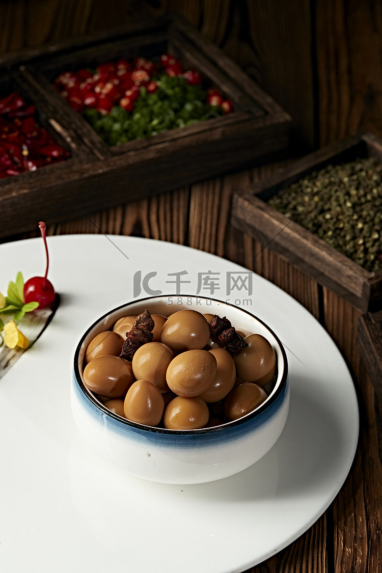 卤味鹌鹑蛋高清摄影大图-千库网