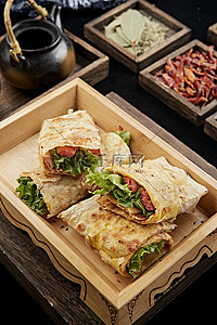 美味早点手抓饼高清摄影大图-千库网