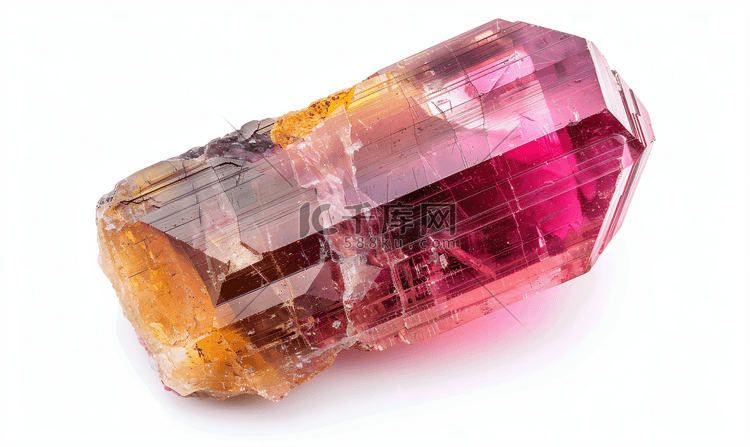 电气石钠镁石矿物石上白色孤立高清摄影大图-千库网