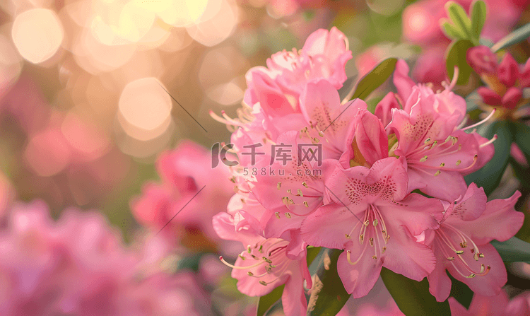 山谷概念照片中特写杜鹃花杜鹃花丛高清摄影大图-千库网