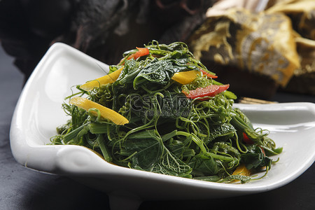 凉拌龙须菜高清摄影大图-千库网