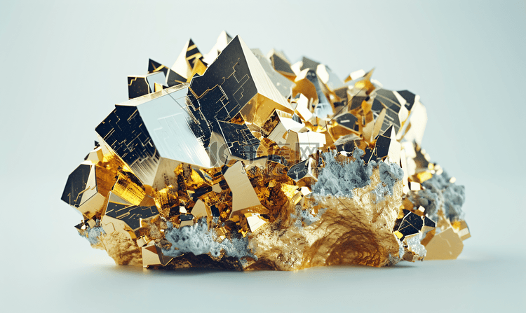 方铅矿矿石与黄铜矿分离高清摄影大图-千库网