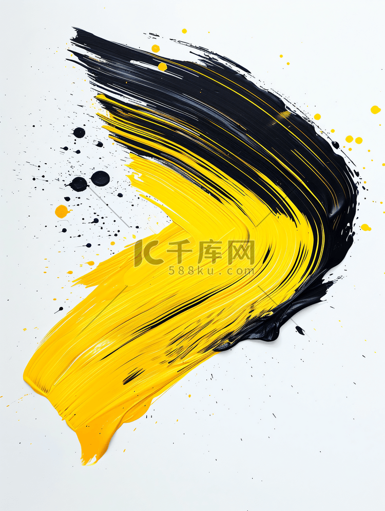黄色和黑色的油漆描边高清摄影大图-千库网