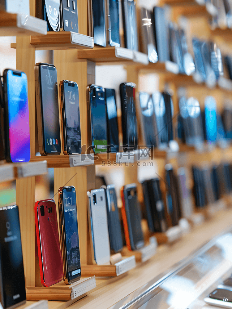 商店码头上的智能手机近距离视图高清摄影大图-千库网