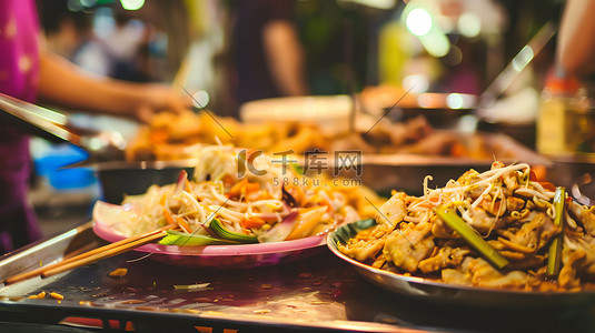 夜市小吃烟火气息摄影照片高清摄影大图-千库网