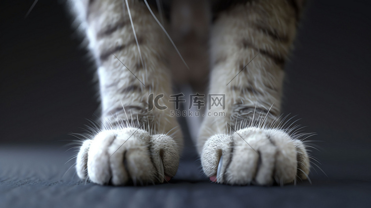 宠物猫猫爪毛绒指甲摄影照片高清摄影大图-千库网