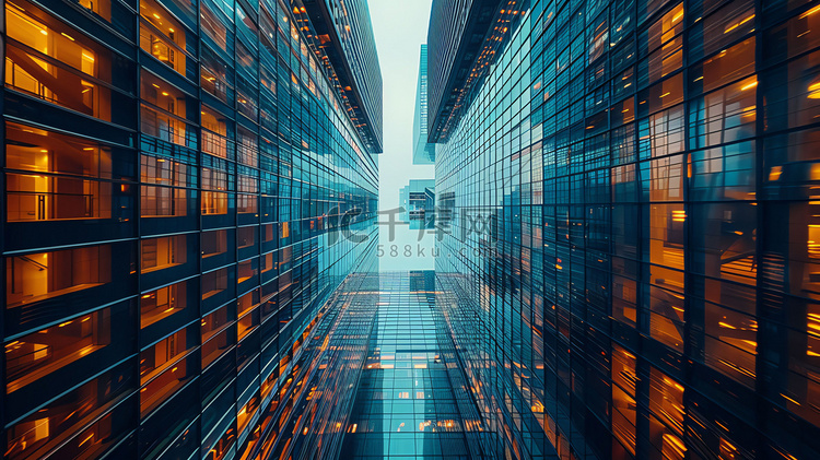 城市高楼建筑落日摄影照片高清摄影大图-千库网