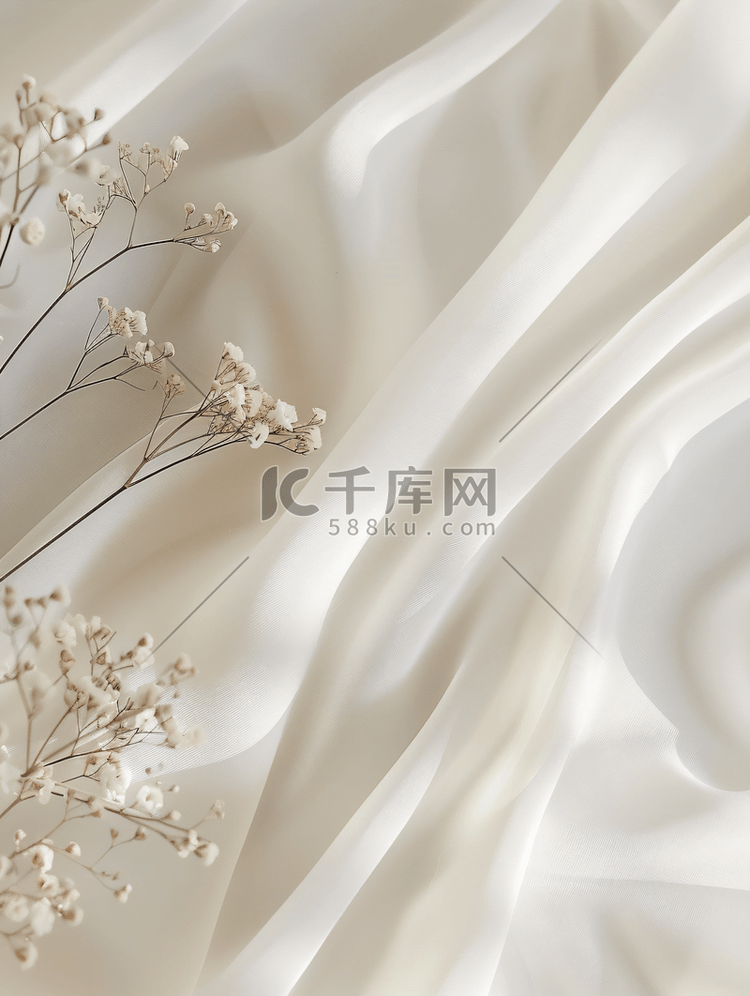 带有复制空间插图的抽象白色织物背景高清摄影大图-千库网