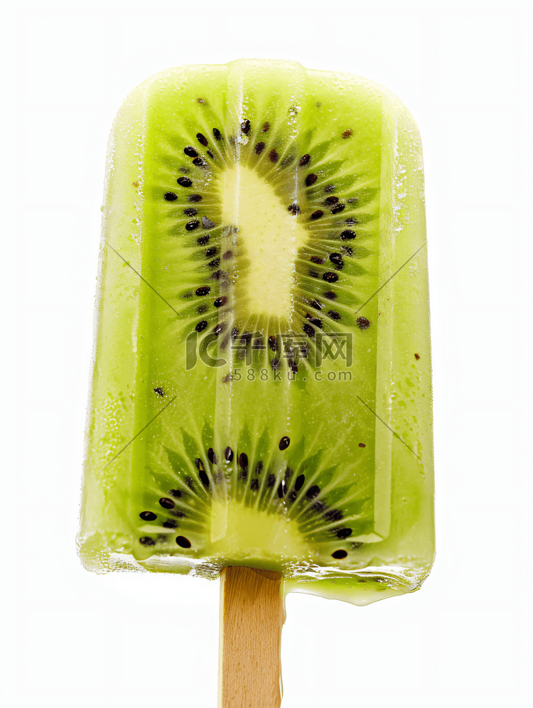 猕猴桃冰棒上白色孤立高清摄影大图-千库网