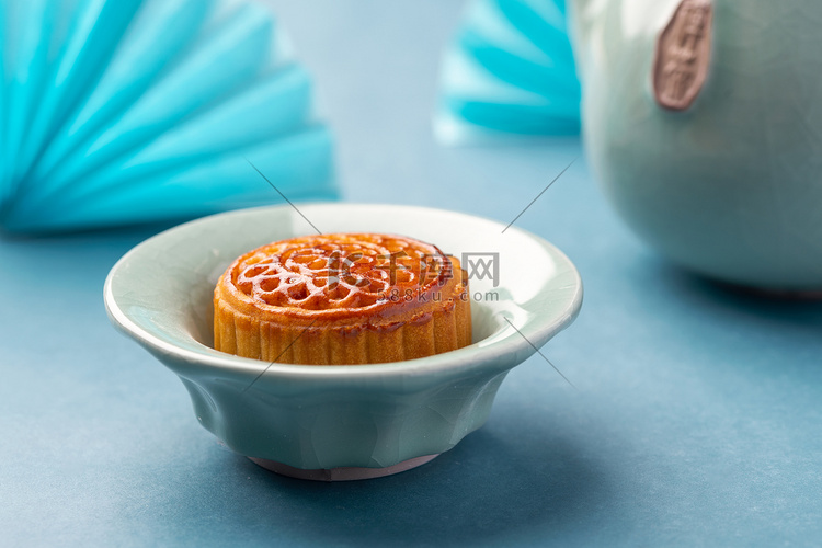 月饼美食茶饮藏蓝色中式背景高清摄影大图-千库网