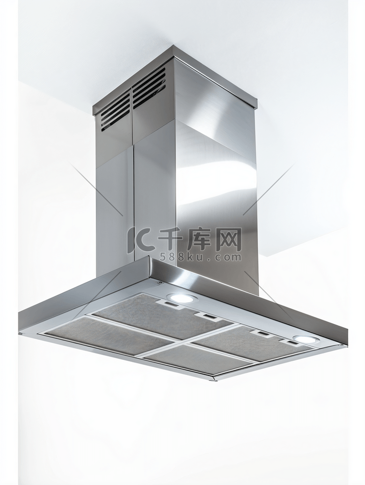 白色背景下两个角度的厨房油烟机厨房用具隔离高清摄影大图-千库网