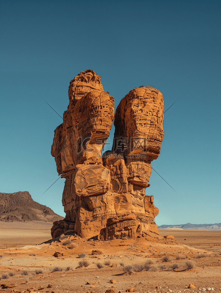 内华达沙漠中的岩层高清摄影大图-千库网