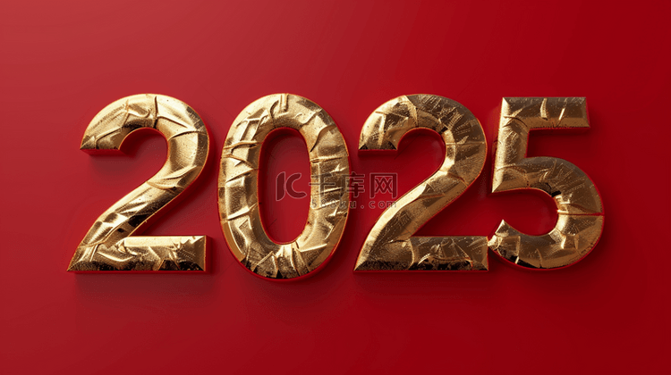 金色质感2025数字3D艺术字背景图片免费下载-千库网