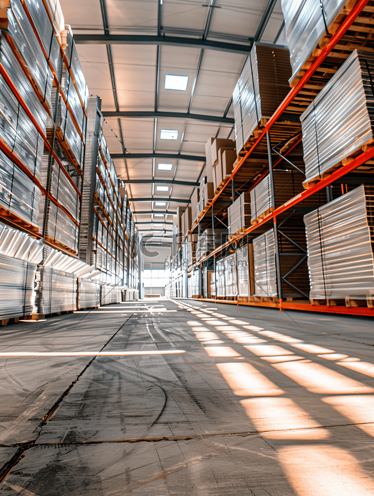 开放式仓库配有泡沫聚苯乙烯夹层板高清摄影大图-千库网