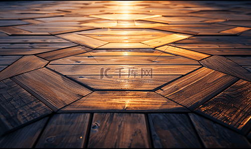 美观的八角形木地板高清摄影大图-千库网