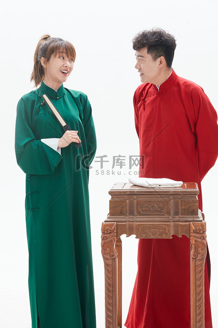 中国传统曲艺对口相声表演艺术形象高清摄影大图-千库网