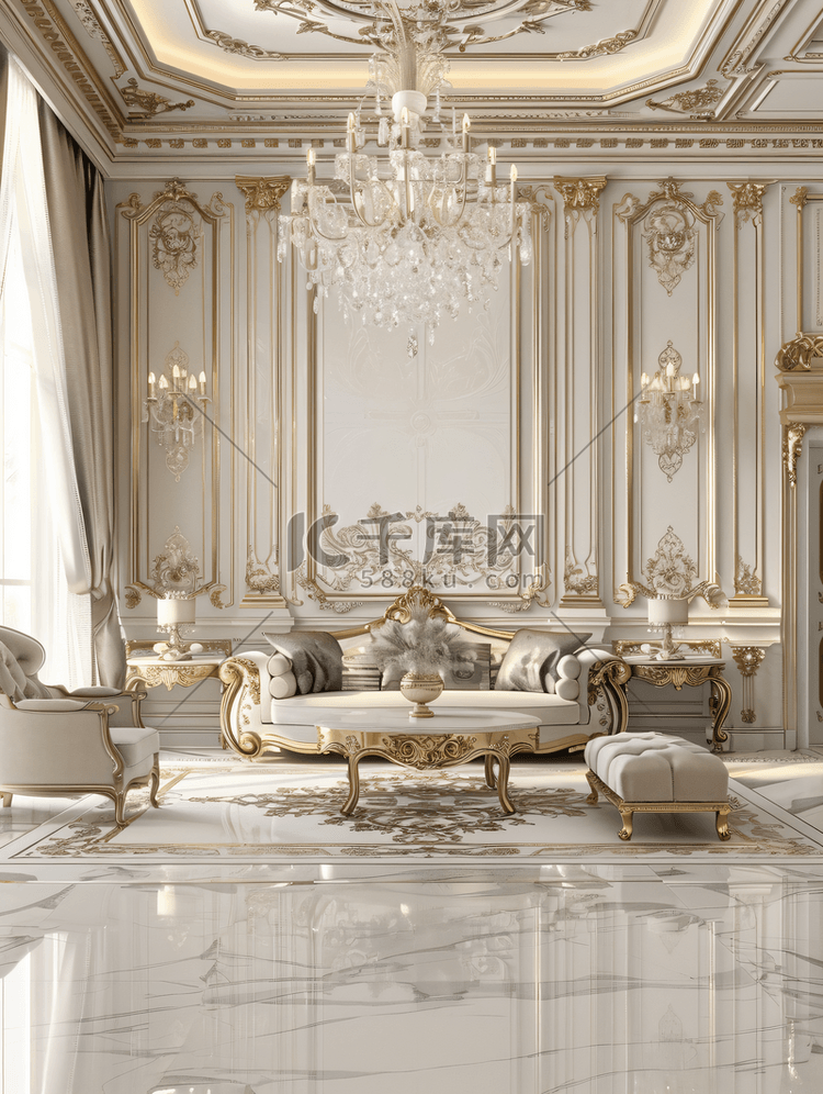 客厅的皇家内饰高清摄影大图-千库网