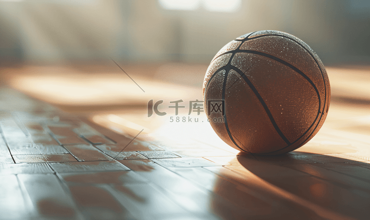 篮球球在木地板背景上高清摄影大图-千库网