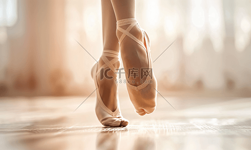 芭蕾舞演员踮起脚尖的脚高清摄影大图-千库网