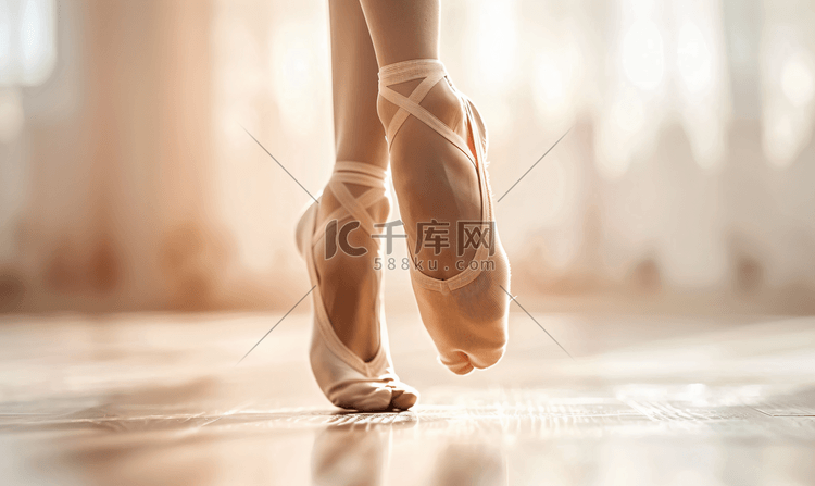 芭蕾舞演员踮起脚尖的脚高清摄影大图-千库网