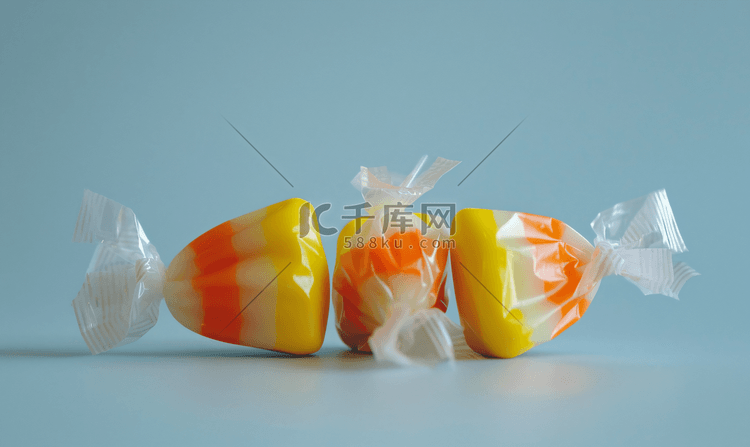 玉米色万圣节包裹糖果高清摄影大图-千库网