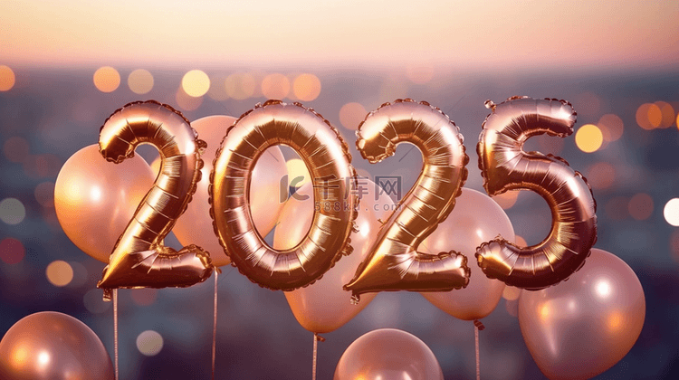 喜庆金色数字2025金色3D立体数字背景图片免费下载-千库网