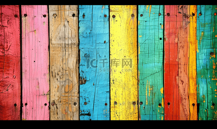 旧漆木面板背景高清摄影大图-千库网