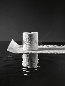 黑色背景上的空卫生纸卷高清摄影大图-千库网